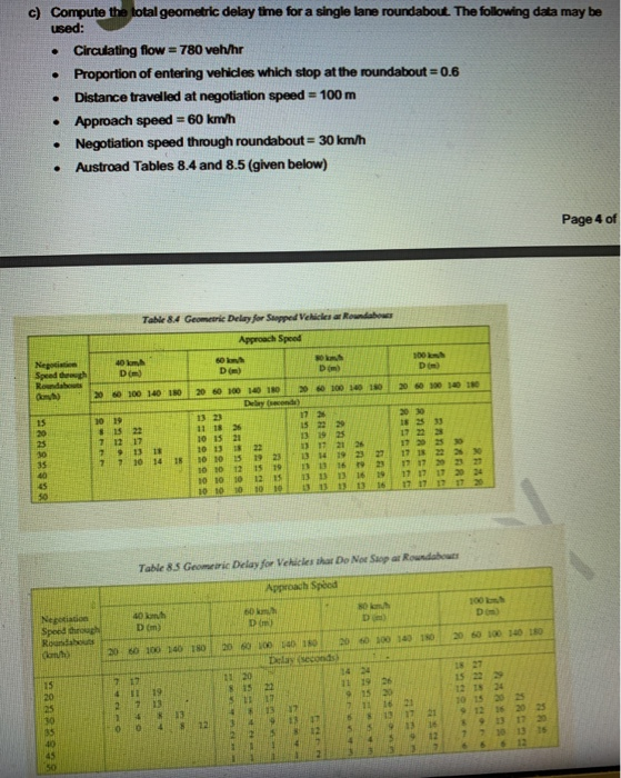 c) Compute the total geometric delay time for a | Chegg.com