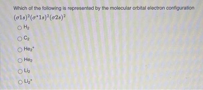 Solved Which Of The Following Is Represented By The