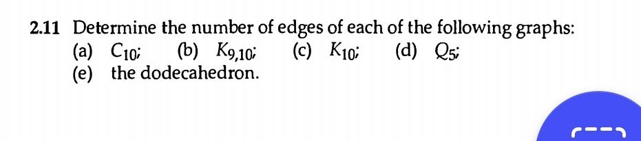 Solved 2.11 ﻿Determine the number of edges of each of the | Chegg.com