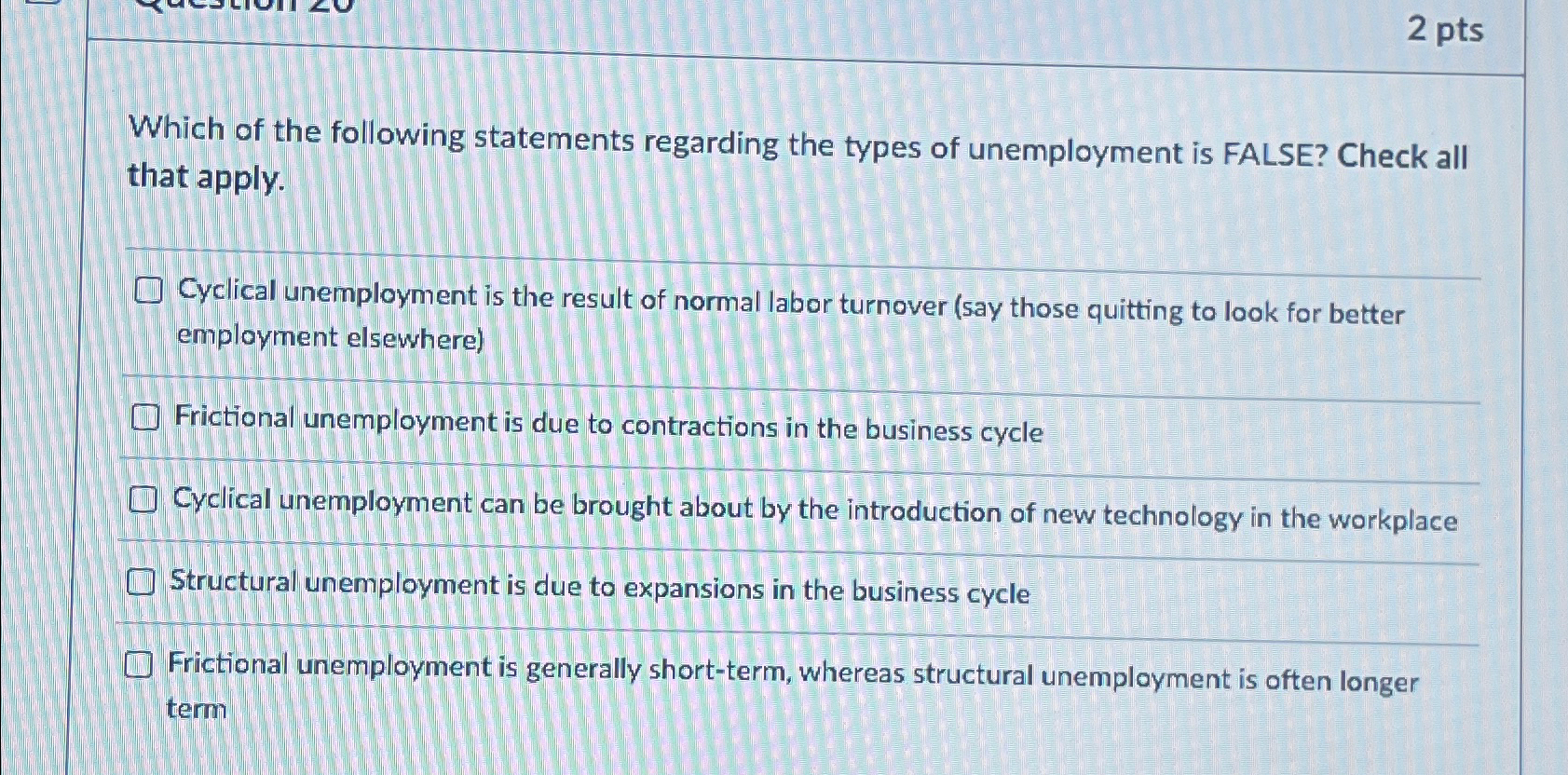 Solved 2 ﻿ptsWhich of the following statements regarding the | Chegg.com