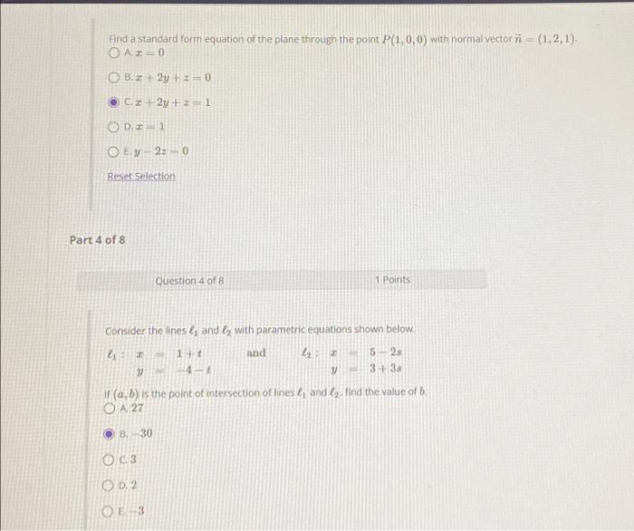 Solved Find a standard form equation of the plane through | Chegg.com