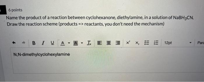 Solved 6 points Name the product of a reaction between | Chegg.com