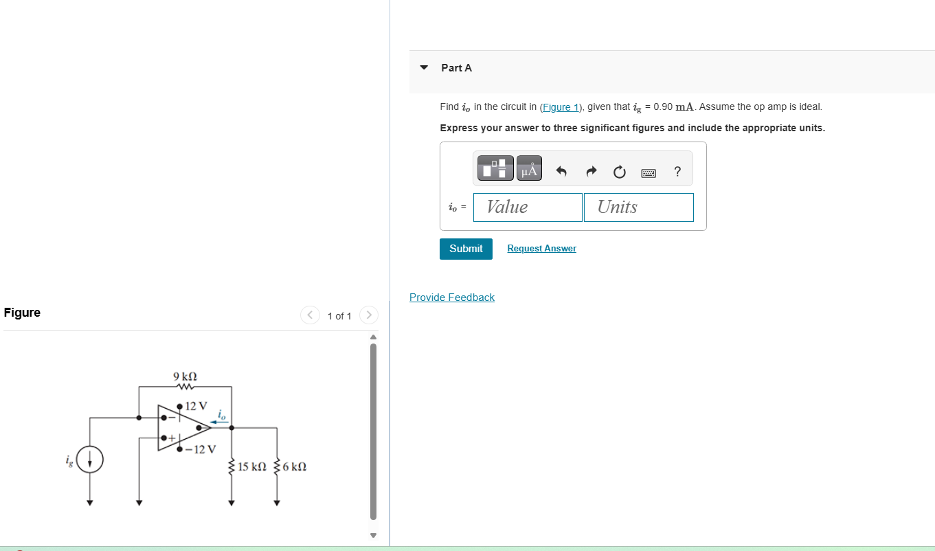 Solved Part AFind io in ﻿the circuit in (Figure 1), ﻿given | Chegg.com