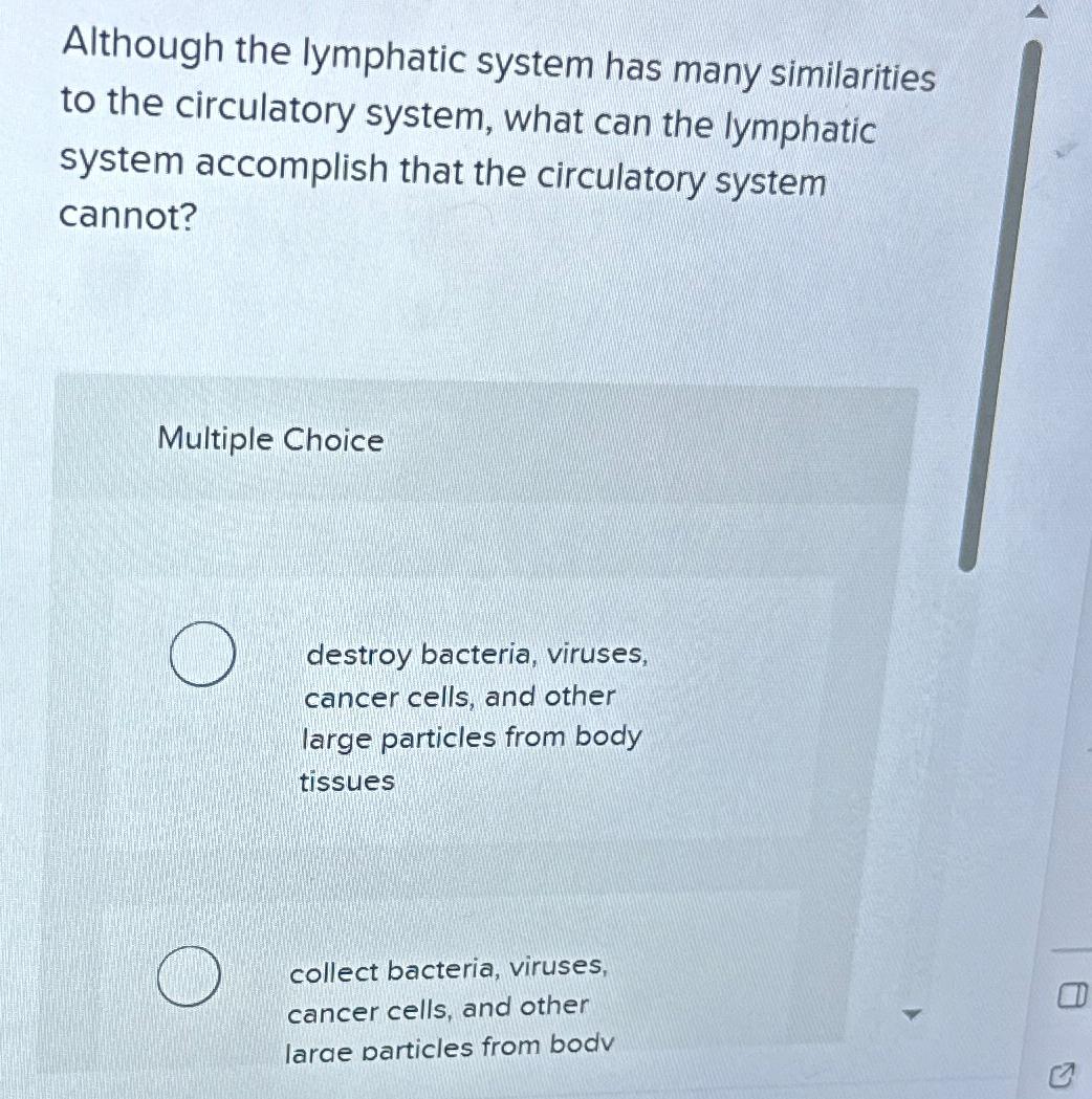 Solved Although the lymphatic system has many similarities | Chegg.com