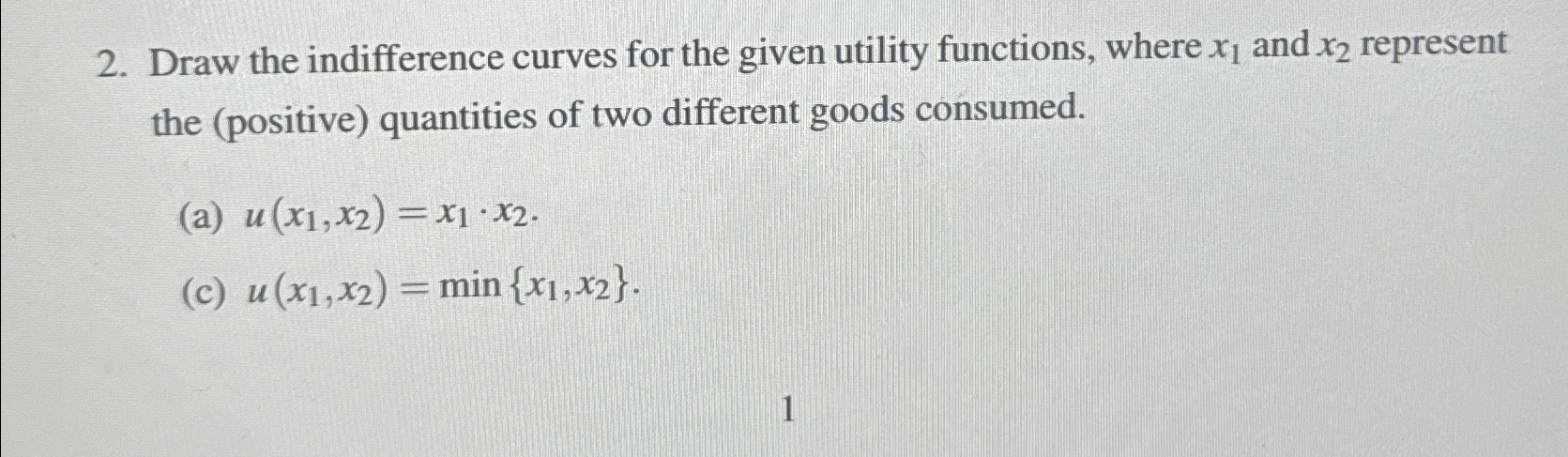 Solved Draw the indifference curves for the given utility | Chegg.com