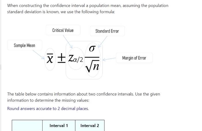 Solved When constructing the confidence interval a | Chegg.com
