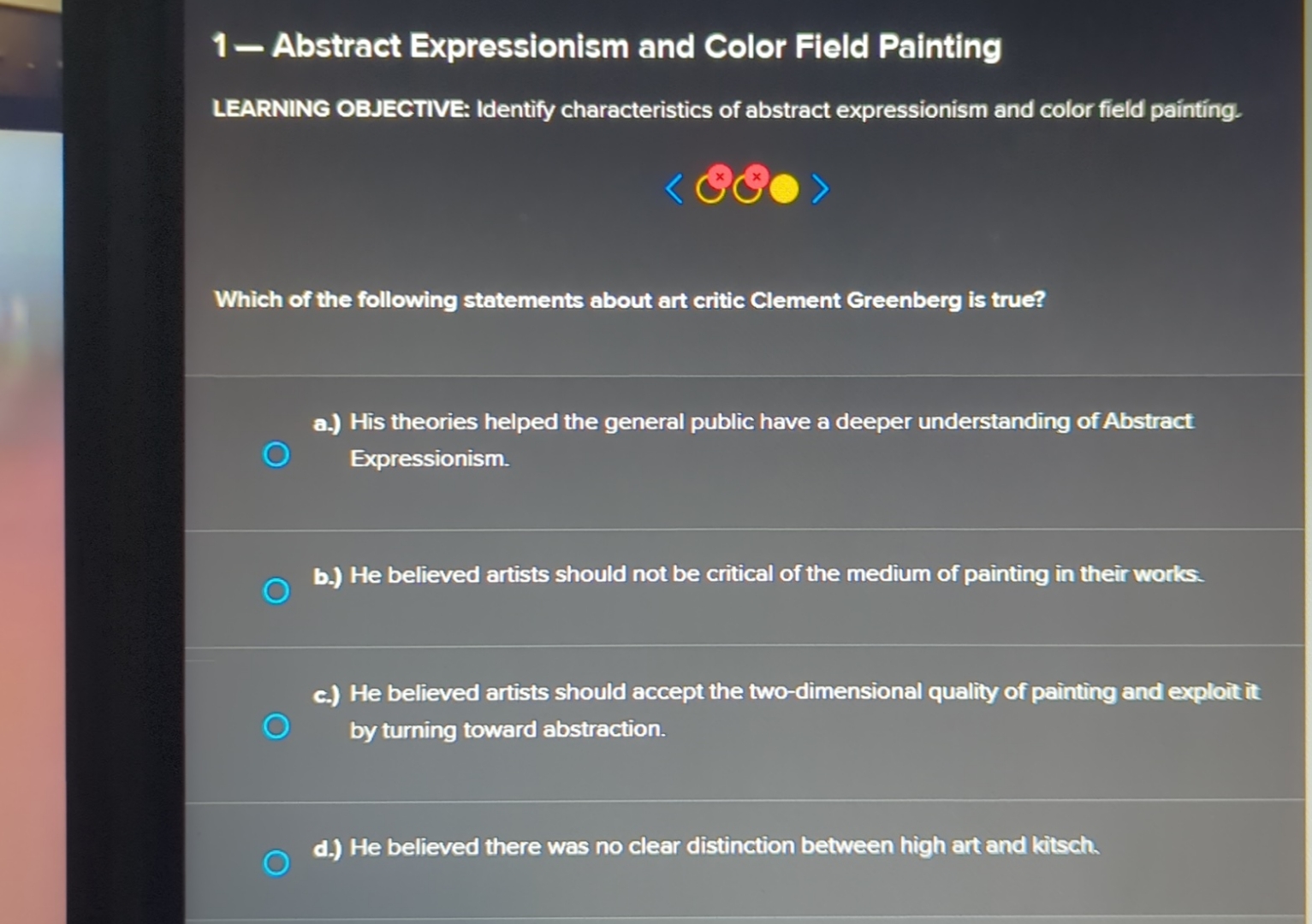 Solved 1- ﻿Abstract Expressionism and Color Field | Chegg.com