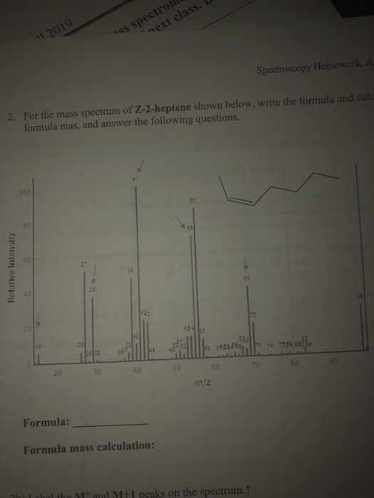 Spectroscopy Homework. August 19, 2019 For the mass | Chegg.com Spectroscopy Homework. August 19, 2019 For the mass | Chegg.com