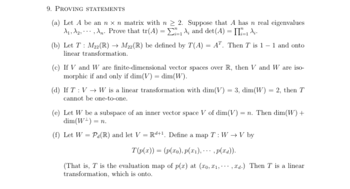 Solved Proving statements(a) ﻿Let A ﻿be an n×n ﻿matrix with | Chegg.com