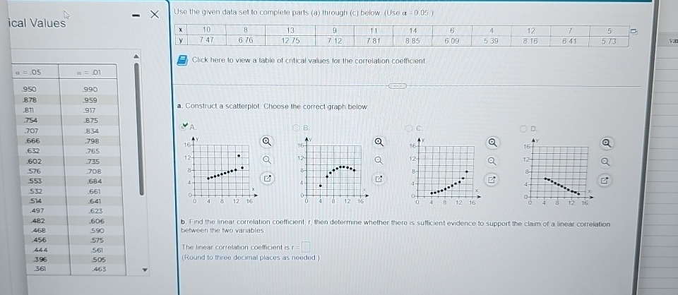 [Solved]: Use the given data set to complete parts (a) throu