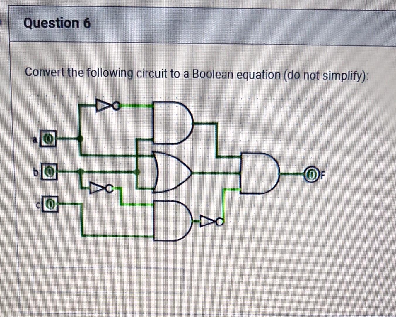 Solved Convert the following circuit to a Boolean equation | Chegg.com