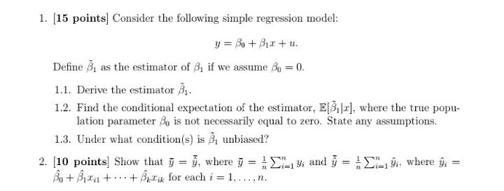 Solved 1. [15 points] Consider the following simple | Chegg.com