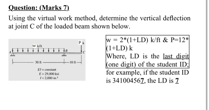 Solved Question: (Marks 7). Using the virtual work method, | Chegg.com