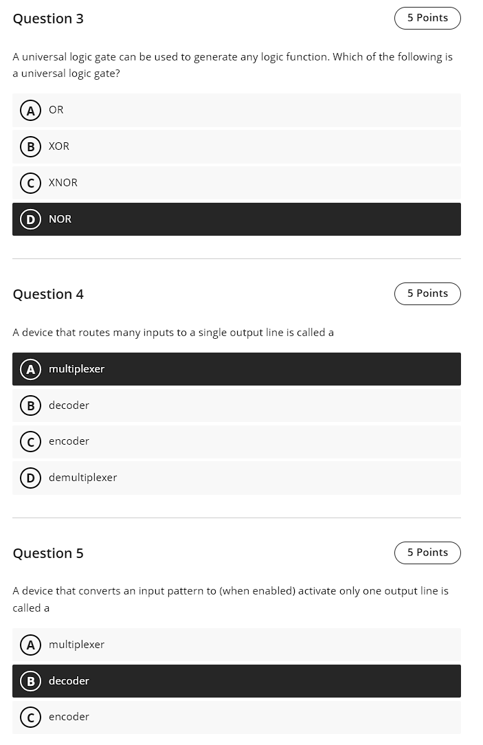 Solved Question 3A universal logic gate can be used to | Chegg.com