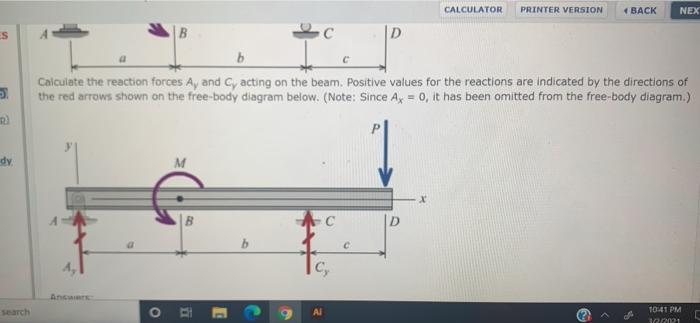Solved ignment CALCULATOR PRINTER VERSION « BACK NEXT ES | Chegg.com