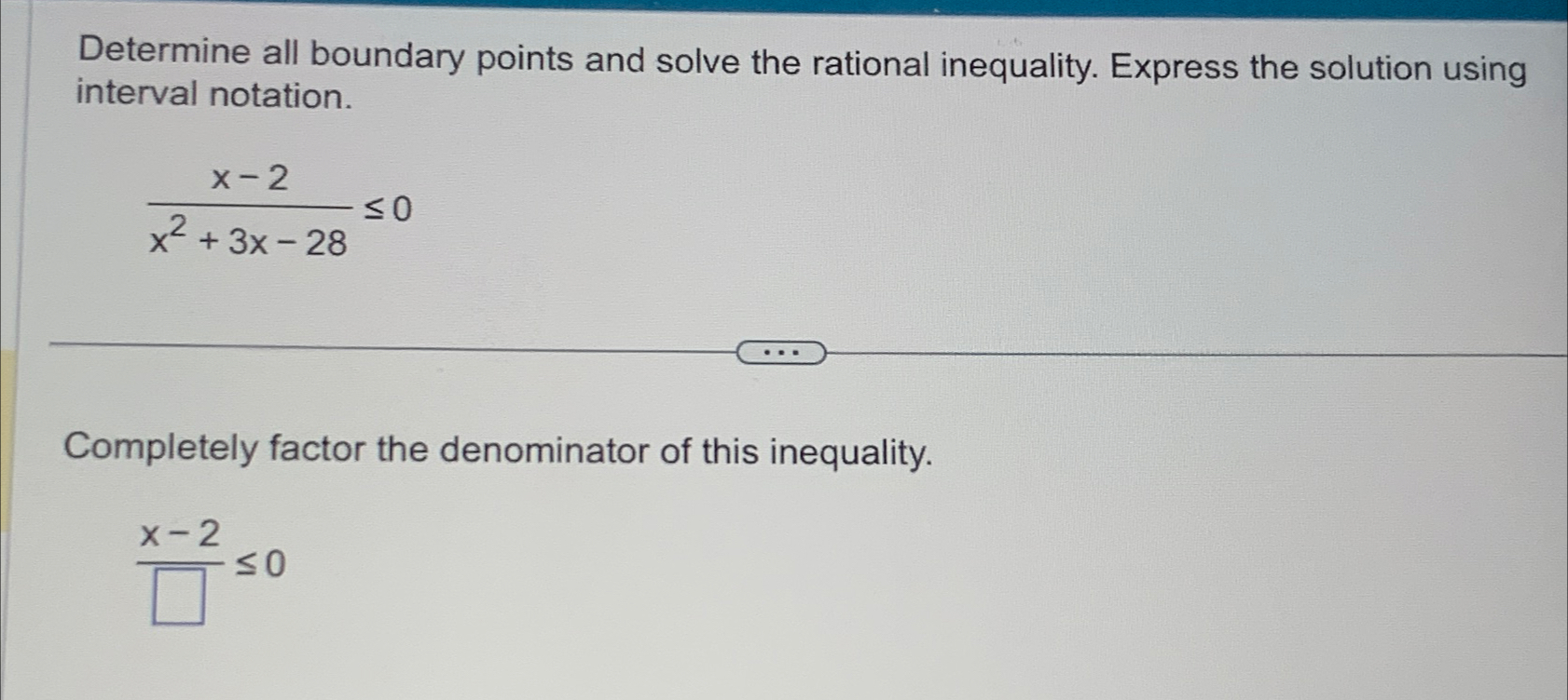 Solved Determine all boundary points and solve the rational | Chegg.com