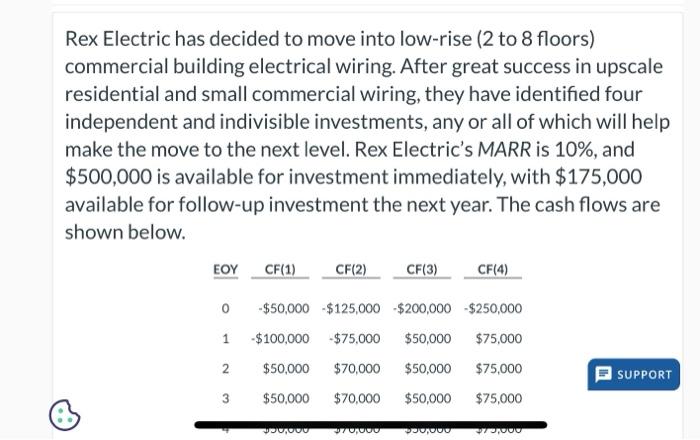 Rex Electric has decided to move into low-rise (2 to | Chegg.com