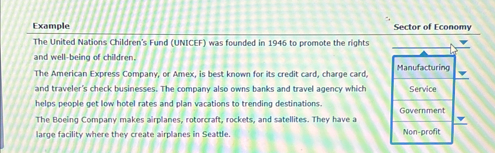 ExampleThe United Nations Children's Fund (UNICEF) | Chegg.com