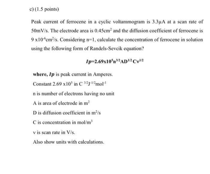 Solved Define cyclic voltammetry. Label the following | Chegg.com
