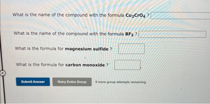 Solved What is the name of the compound with the formula | Chegg.com