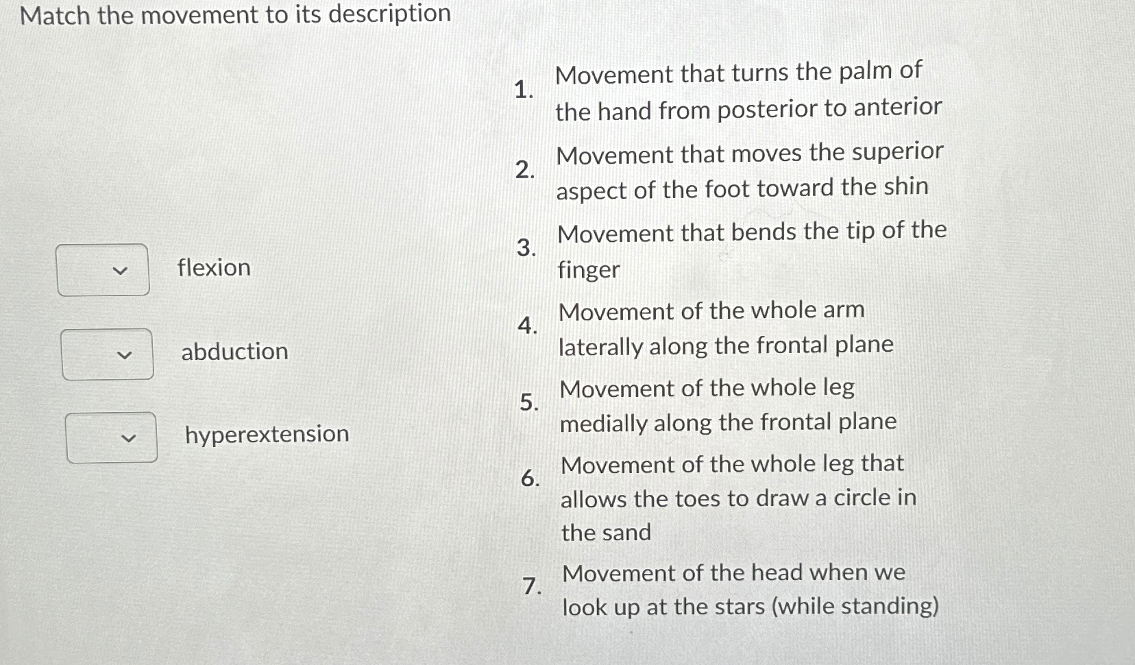 Solved Match the movement to its descriptionMovement that | Chegg.com