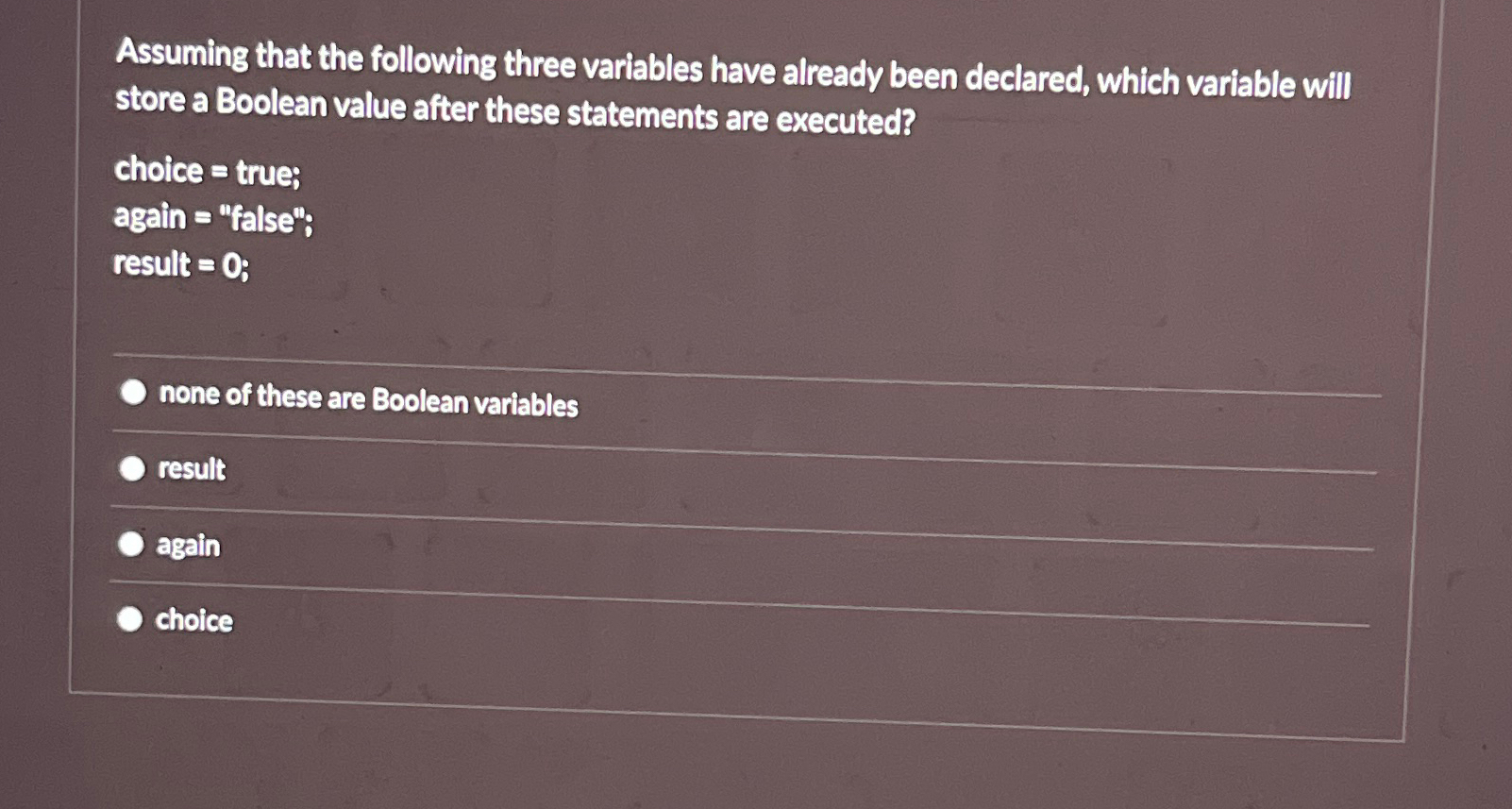 Solved Assuming that the following three variables have | Chegg.com