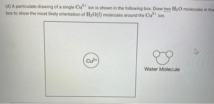 Solved (d) A particulate drawing of a single Cu²+ ion is | Chegg.com