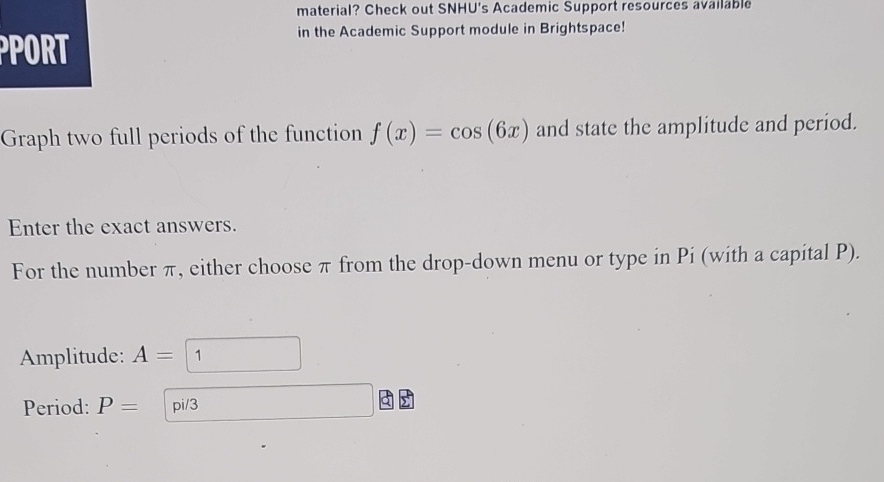 Solved material? Check out SNHU's Academic Support resources | Chegg.com