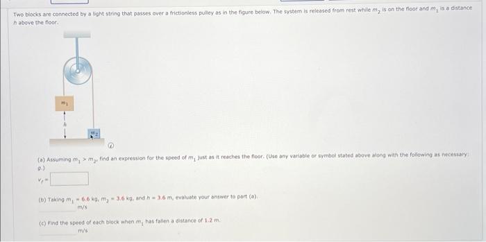Solved Two blocks are connected by a sght string that passes | Chegg.com