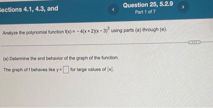 Solved Analyze the polynomial function f(x)=−4(x+2)(x−3)3 | Chegg.com