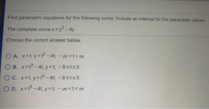 Solved Find parametric equations for the following curve. | Chegg.com
