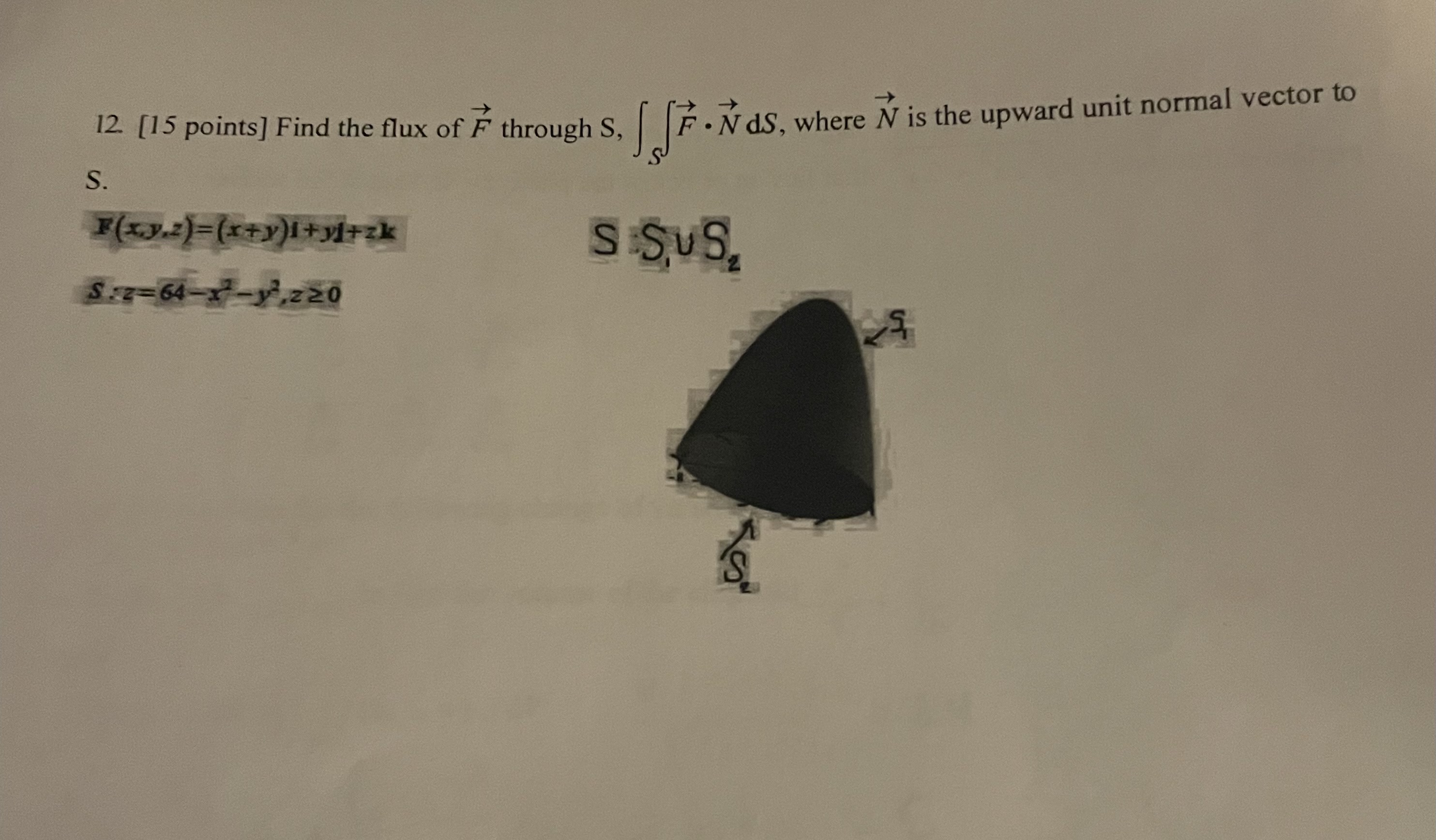 Solved [15 ﻿points] ﻿Find the flux of vec(F) ﻿through | Chegg.com
