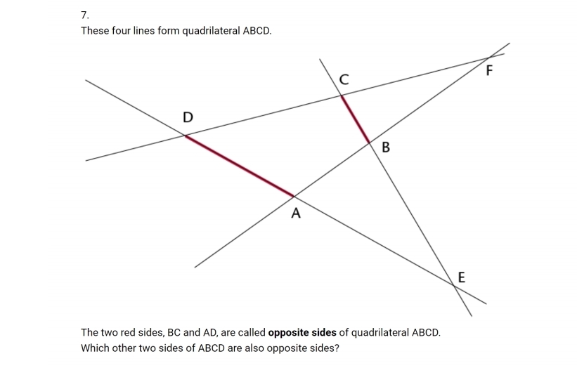 Solved These four lines form quadrilateral ABCD.The two red | Chegg.com