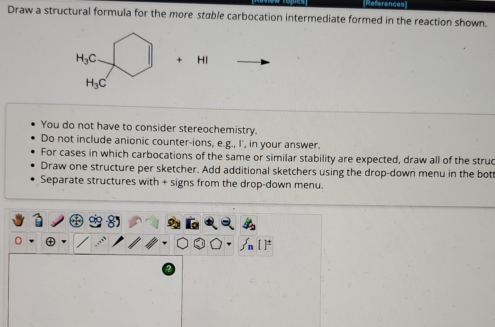 Solved Draw a structural formula for the more stable | Chegg.com
