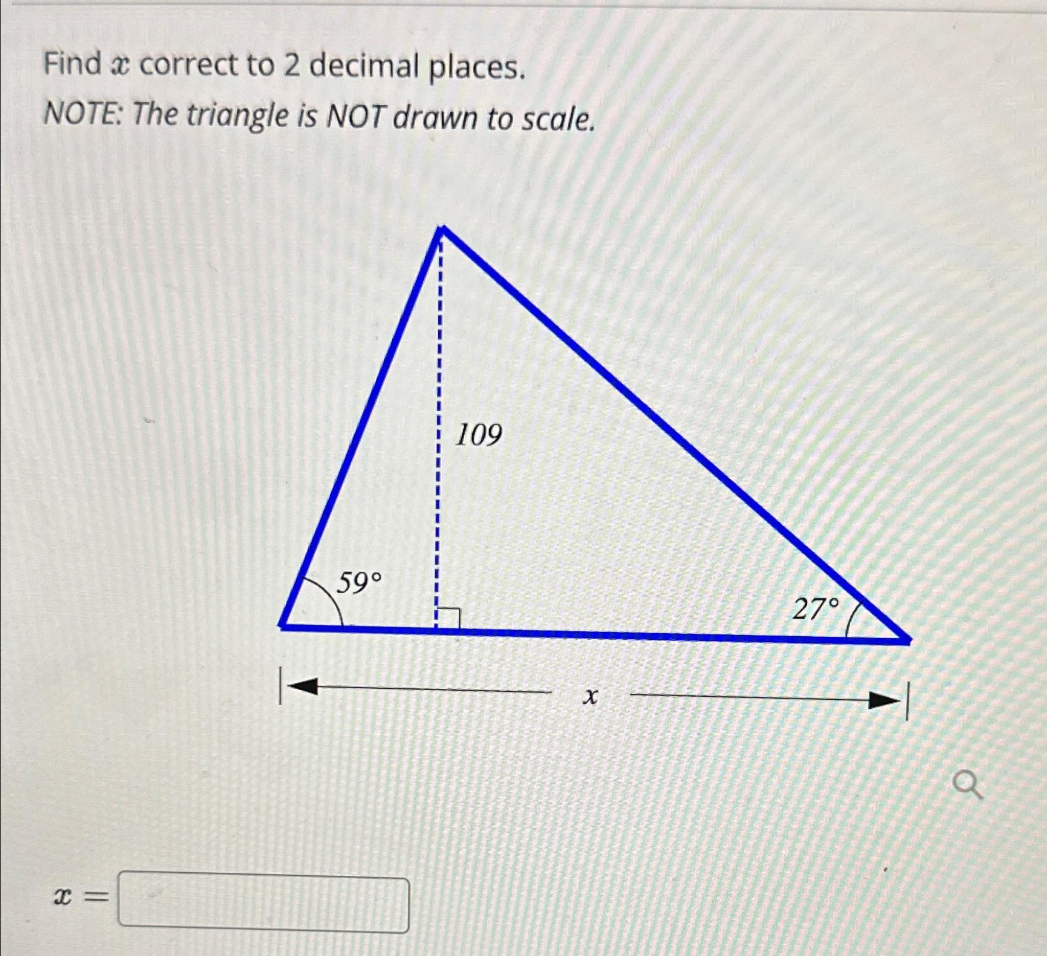 Solved Find x ﻿correct to 2 ﻿decimal places.NOTE: The | Chegg.com