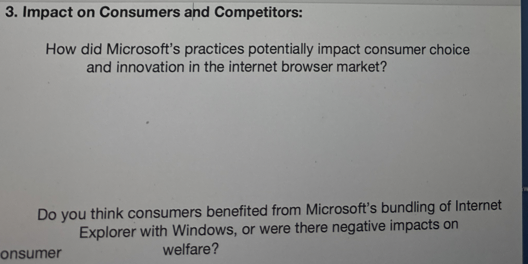 Solved Impact on Consumers and Competitors:How did | Chegg.com