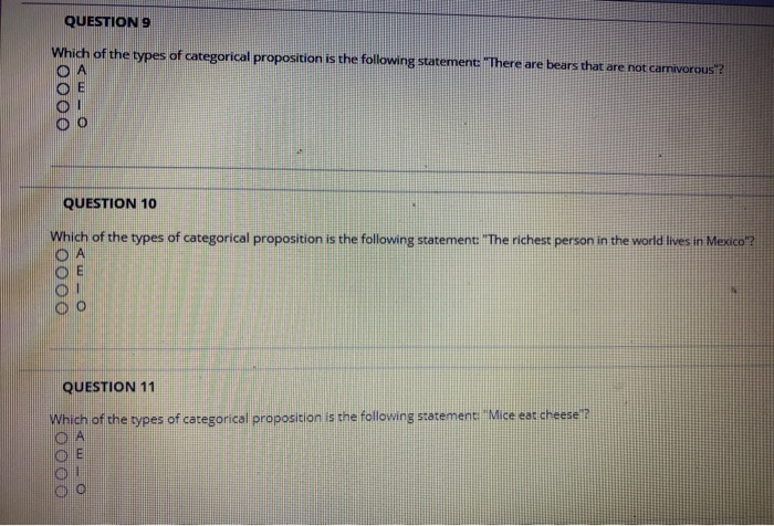 QUESTION 9 Which of the types of categorical | Chegg.com