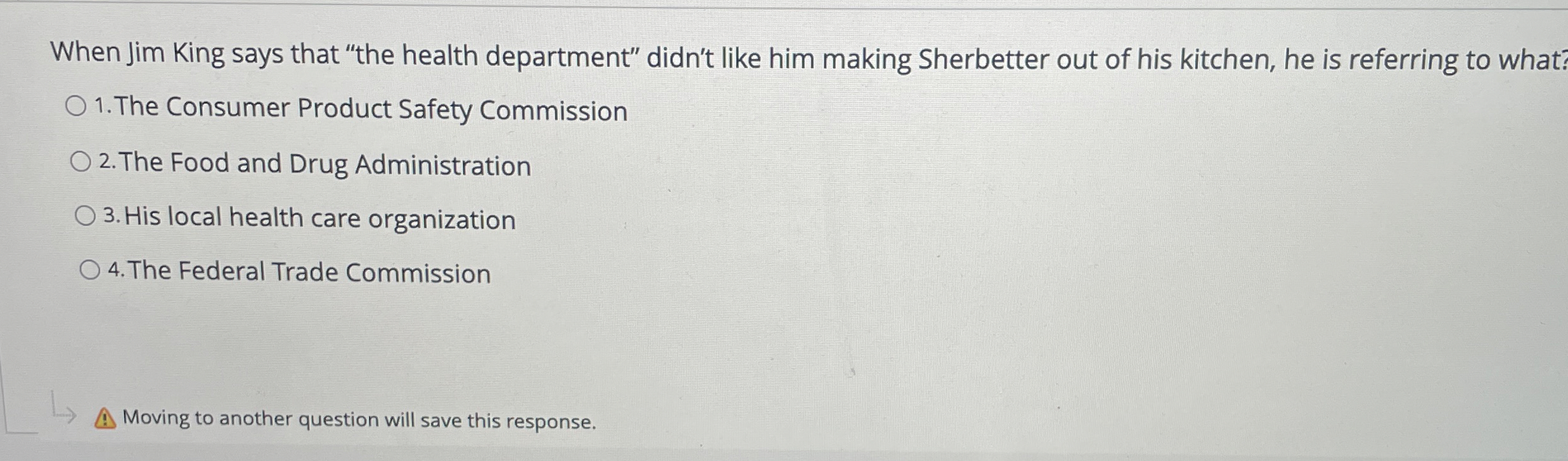 Solved When Jim King says that "the health department" | Chegg.com