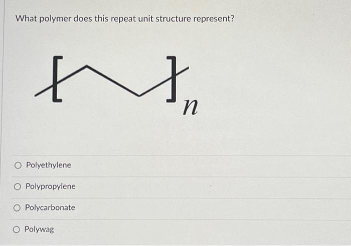 Solved What polymer does this repeat unit structure | Chegg.com