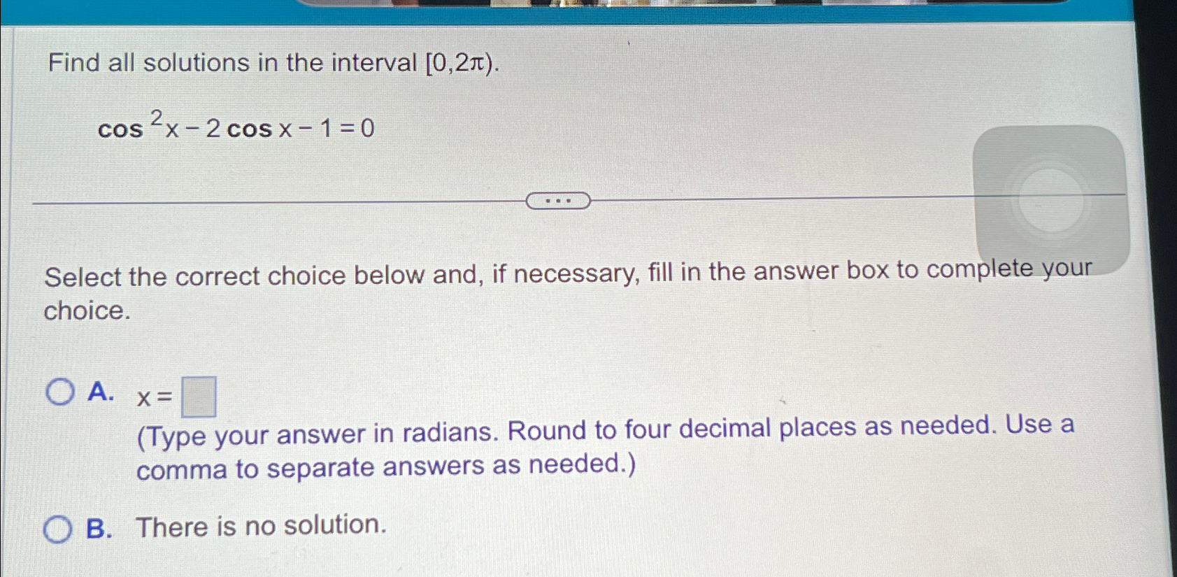 Solved Find all solutions in the interval | Chegg.com