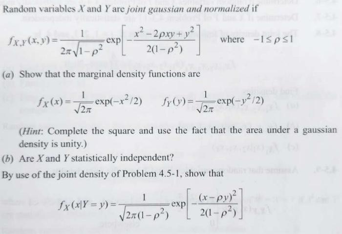Solved Random variables X and Y are joint gaussian and | Chegg.com