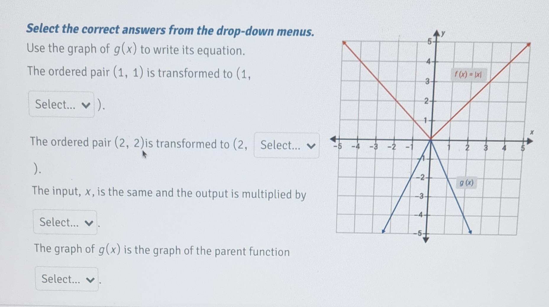 Solved Select the correct answers from the drop-down menus. | Chegg.com