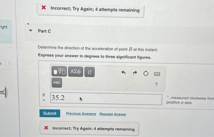 Solved At a given instant the slider block A is moving to | Chegg.com