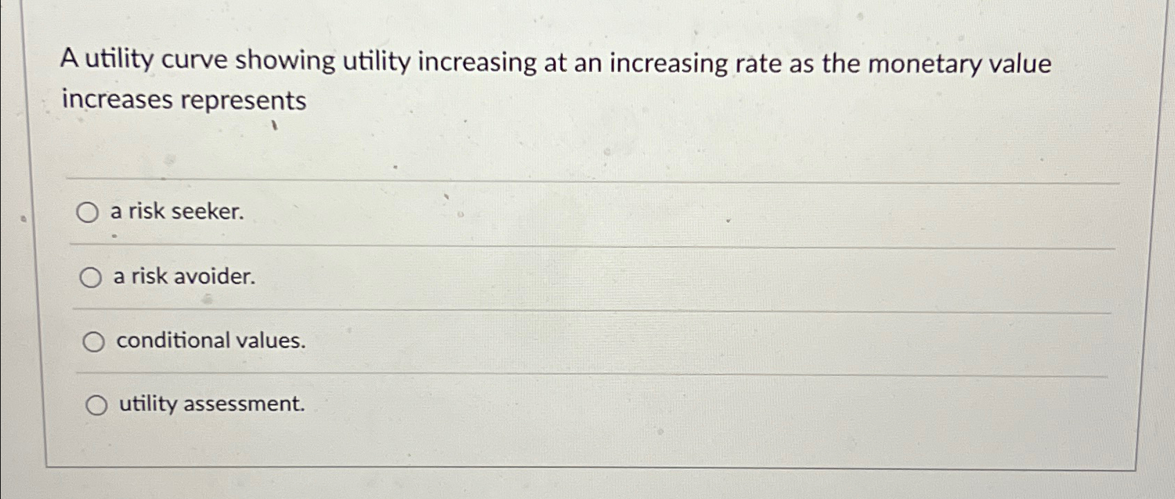 Solved A utility curve showing utility increasing at an | Chegg.com