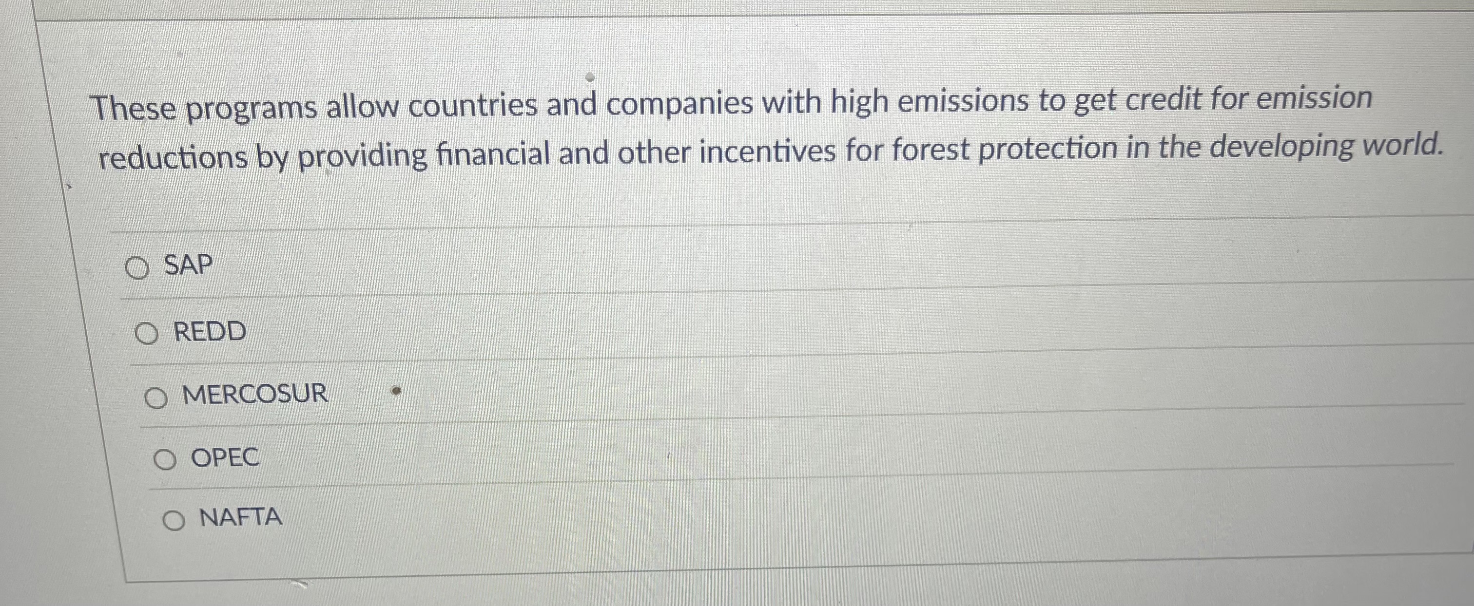 Solved These programs allow countries and companies with | Chegg.com