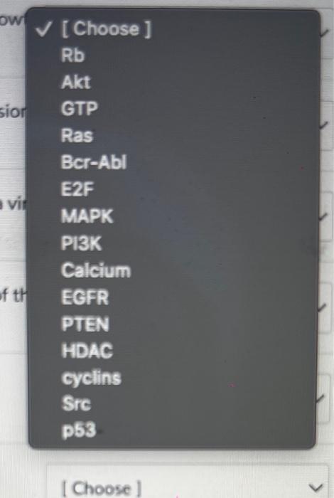 Solved Match the description to the protein/pathway (there | Chegg.com