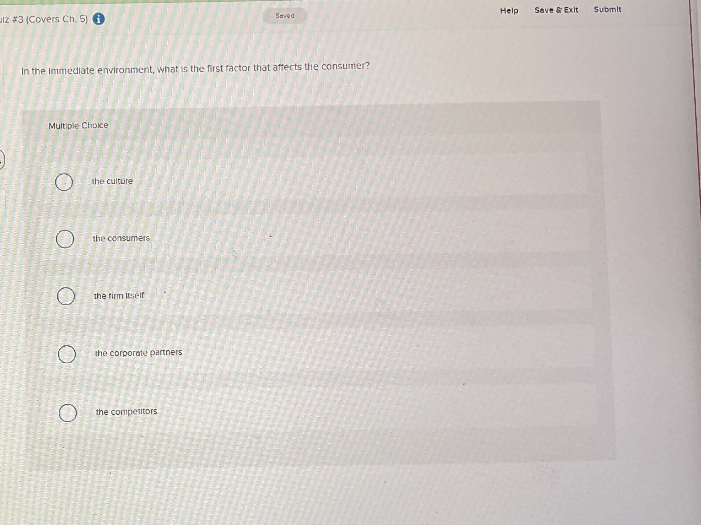 Solved II #3 (Covers Ch. 5)iHelpSave & ExitSubmitIn the | Chegg.com