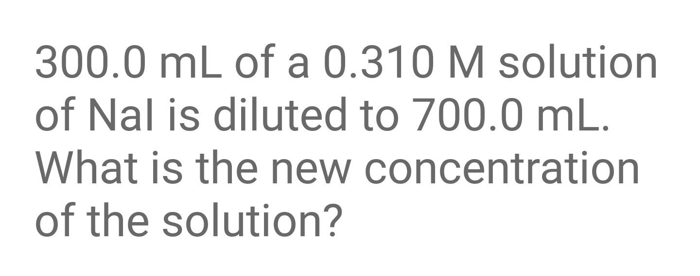 Solved How many mL of 0.100 M NaCl would be required to make | Chegg.com