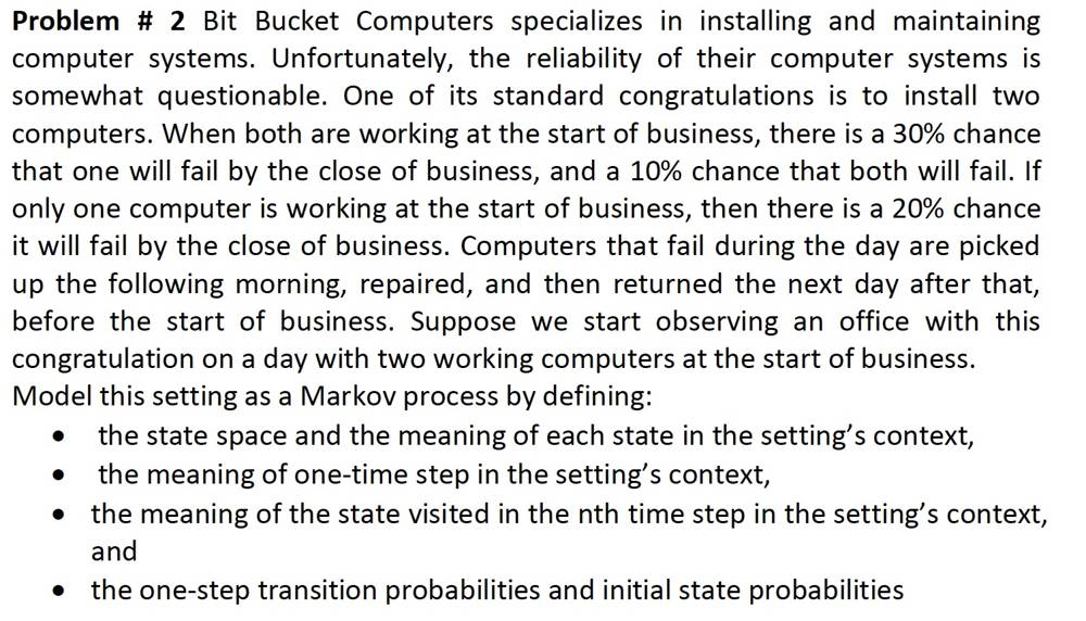 Solved Problem # 2 ﻿Bit Bucket Computers specializes in | Chegg.com
