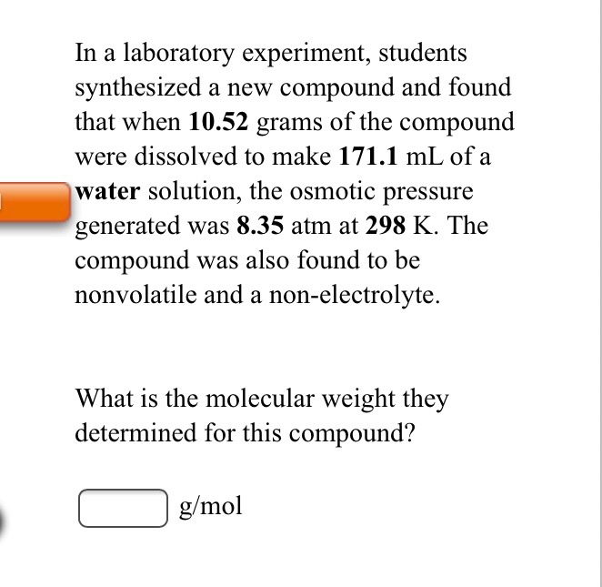 Solved In a laboratory experiment, students synthesized a | Chegg.com